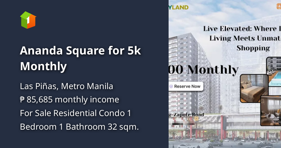 Ananda Square for 5k Monthly [Condos 🏙️] (October 2025) in Las Piñas ...