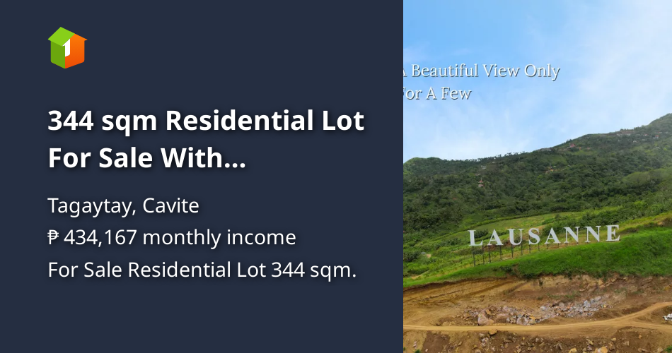 344 sqm Residential Lot For Sale With Overlooking View in Tagaytay ...
