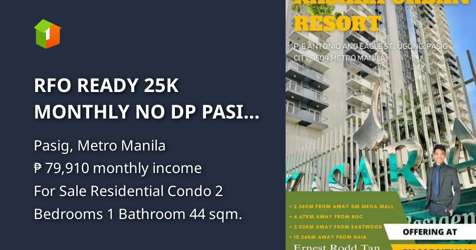 RFO READY 25K MONTHLY NO DP PASIG ORTIGAS JULIA VARGAS BGC TAGUIG ...