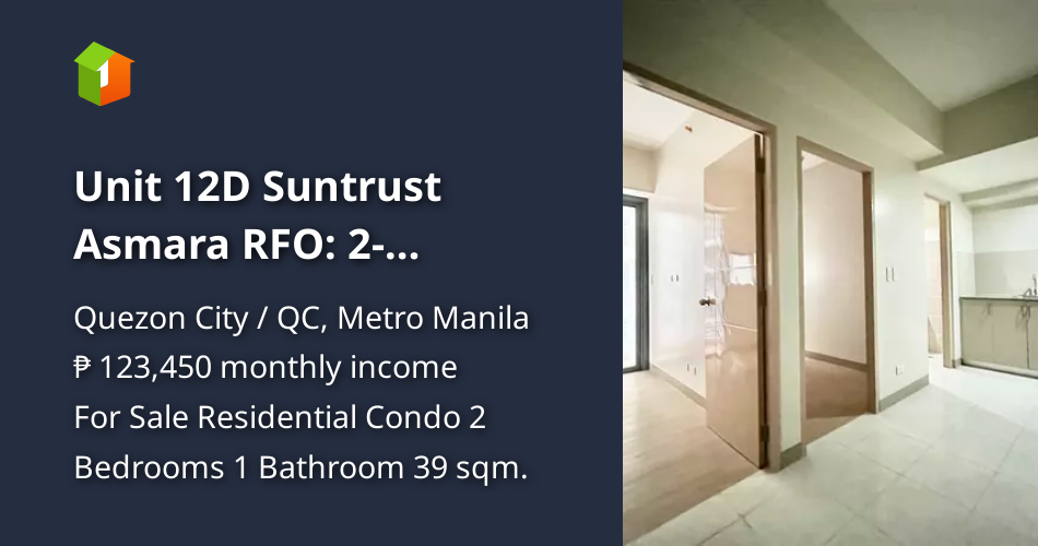 Unit 12D Suntrust Asmara RFO: 2-Bedroom Quezon City Residential Condo [Condos 🏙️] (May 2025) in ...