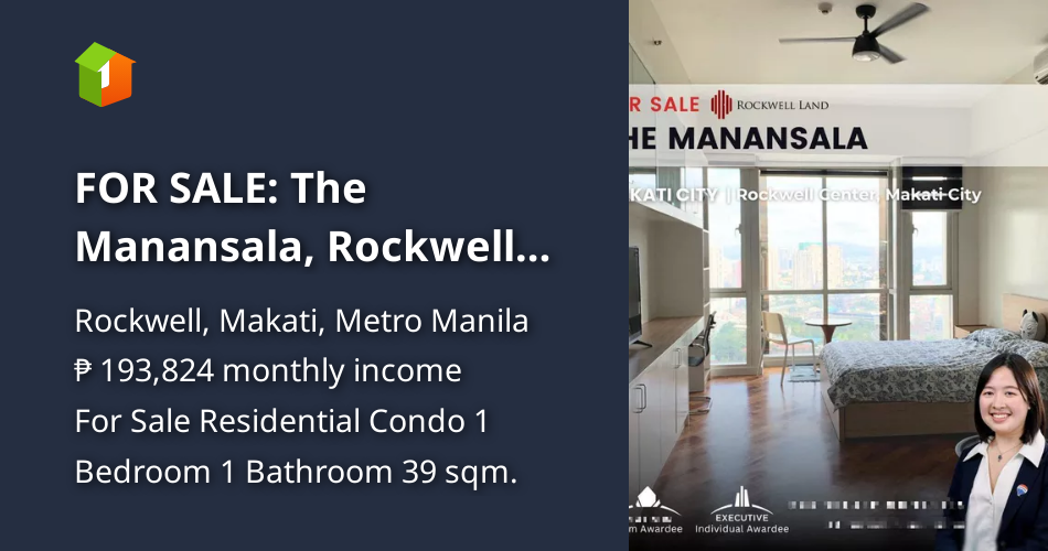 FOR SALE: The Manansala, Rockwell Studio Condo Unit at , Makati (Direct ...