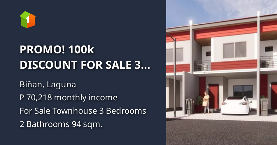 PROMO! 100k DISCOUNT FOR SALE 3 Bedrooms Townhouse in Binan Laguna ...