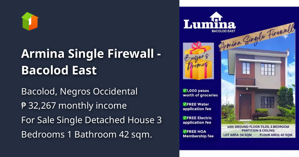 Armina Single Firewall - Bacolod East [Houses and Lots 🏘️] (October ...