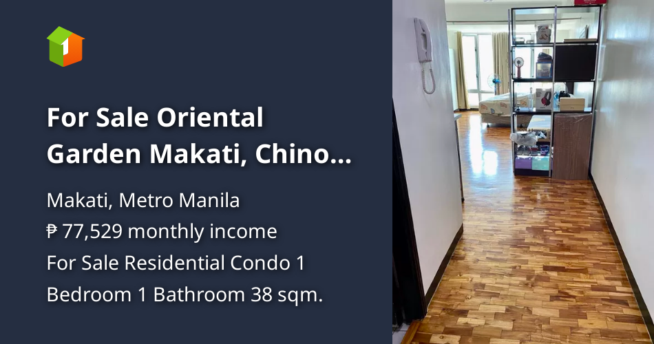 For Sale Oriental Garden Makati, Chino Roces Lotus Tower 1 Bedroom ...
