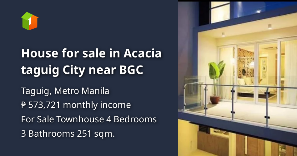 House for sale in Acacia taguig City near BGC [Houses and Lots 🏘️ ...