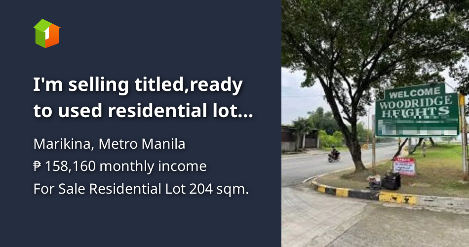 I'm selling titled,ready to used residential lot in woodridge ...