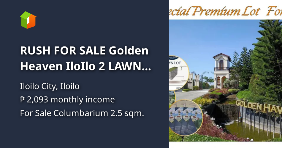 RUSH FOR SALE Golden Heaven IloIlo 2 LAWN LOT [Lots 🚜] (December 2025 ...