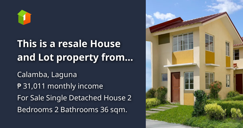 This is a resale House and Lot property from Aldea Real Calamba ...