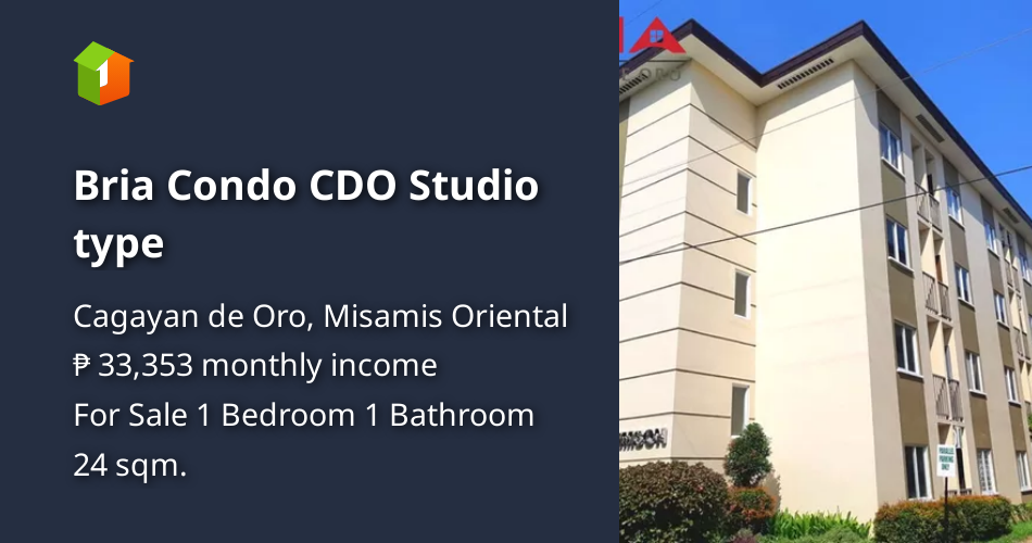 Bria Condo CDO Studio type [Condo 🏙️] (October 2021) in Cagayan de Oro, Misamis Oriental for sale
