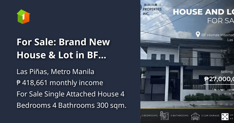 For Sale: Brand New House & Lot in BF Homes International, Las Pinas ...