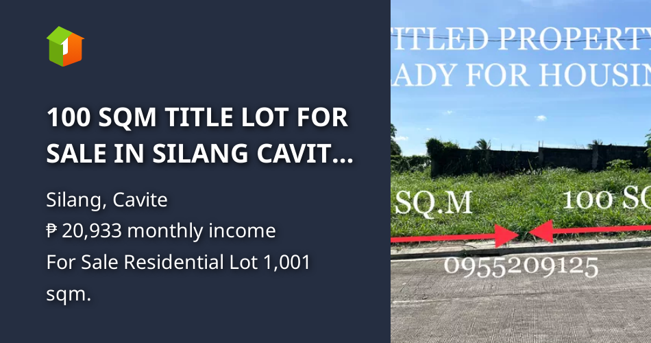 100 SQM TITLE LOT FOR SALE IN SILANG CAVITE - INSIDE SUBDIVISION [Lots ...