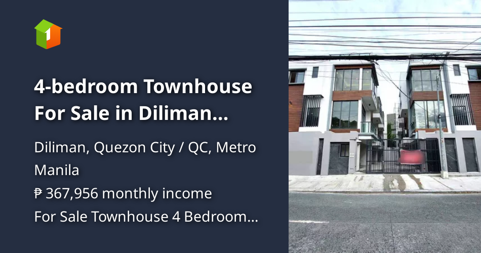 4-bedroom Townhouse For Sale in Diliman Quezon City / QC Metro Manila ...