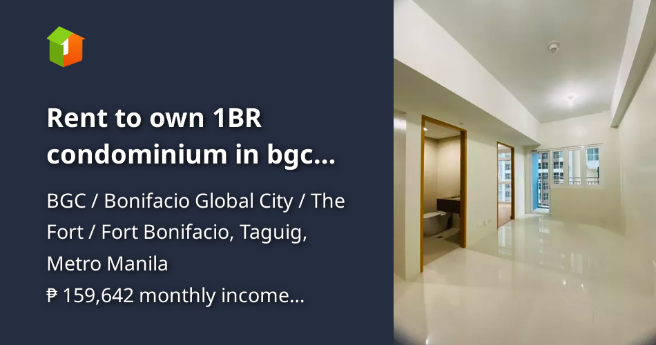 Rent to own 1BR condominium in bgc taguig no downpayment [Condos 🏙️ ...