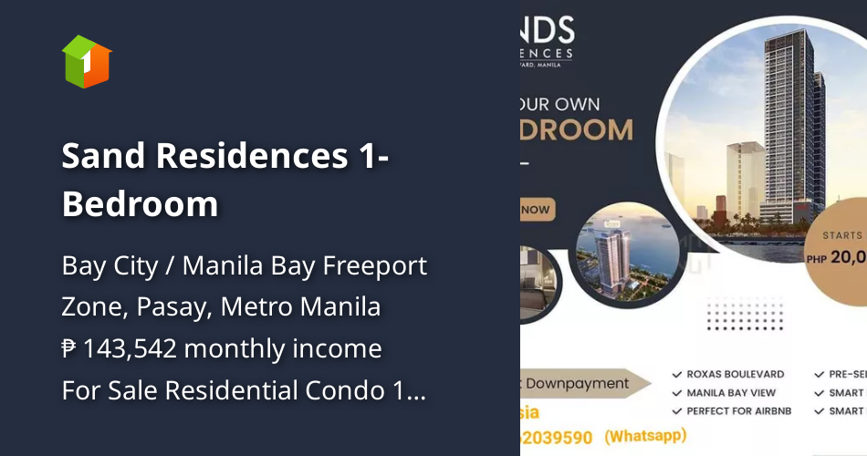 Sand Residences 1-Bedroom [Condos 🏙️] (May 2025) in Bay City / Manila ...