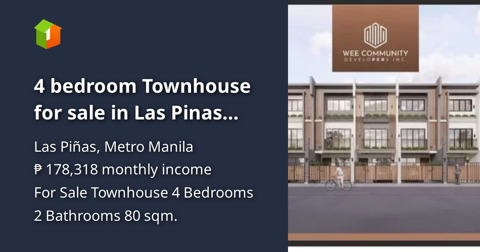 4 bedroom Townhouse for sale in Las Pinas Metro Manila [Houses and Lots ...
