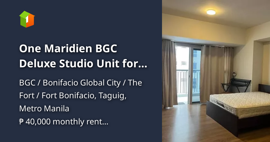 One Maridien BGC Deluxe Studio Unit for lease [Condos 🏙️] (February ...