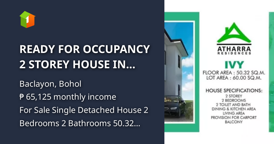 READY FOR OCCUPANCY 2 STOREY HOUSE IN BOHOL W/FREE SOFA & DINING SET ...