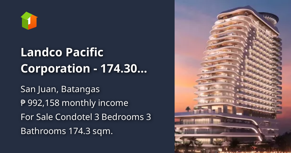Landco Pacific Corporation - 174.30 sqm 3-bedroom Condotel For Sale in ...