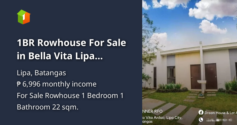 1BR Rowhouse For Sale in Bella Vita Lipa Batangas [Houses and Lots 🏘️ ...