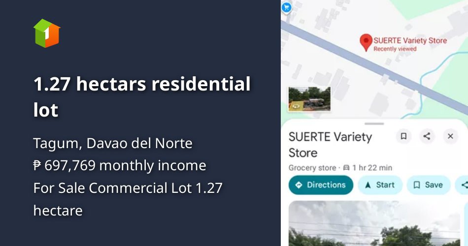 1.27 hectars residential lot [Lots 🚜] (December 2025) in Tagum, Davao ...