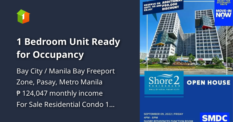 1 Bedroom Unit Ready for Occupancy [Condos 🏙️] (January 2024) in Bay ...