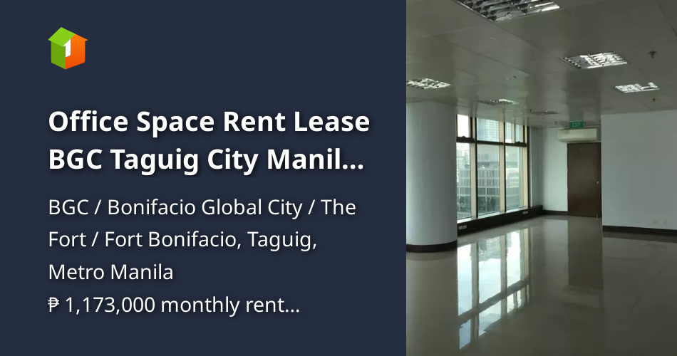 Office Space Rent Lease BGC Taguig City Manila 1173 sqm [Commercial ...