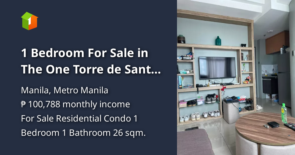1 Bedroom For Sale in The One Torre de Santo Tomas Sampaloc Manila ...