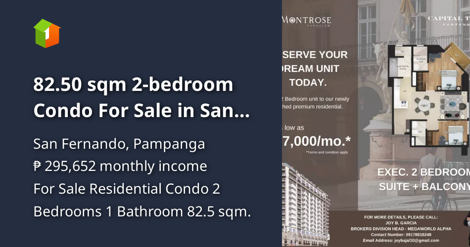 82.50 sqm 2-bedroom Condo For Sale in San Fernando Pampanga [Condo 🏙️ ...