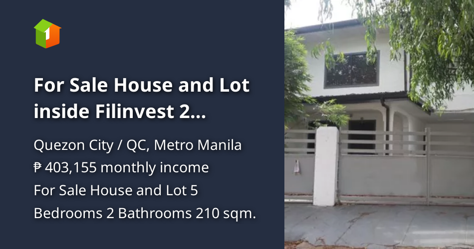 For Sale House and Lot inside Filinvest 2 Subdivision PH2108 [Houses ...