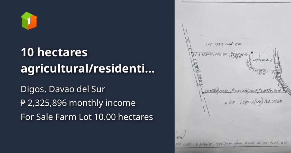 10 hectares agricultural/residential lot [Lots 🚜] (July 2023) in Digos ...