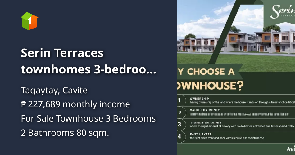 Serin Terraces townhomes 3-bedroom Townhouse For Sale in Tagaytay ...