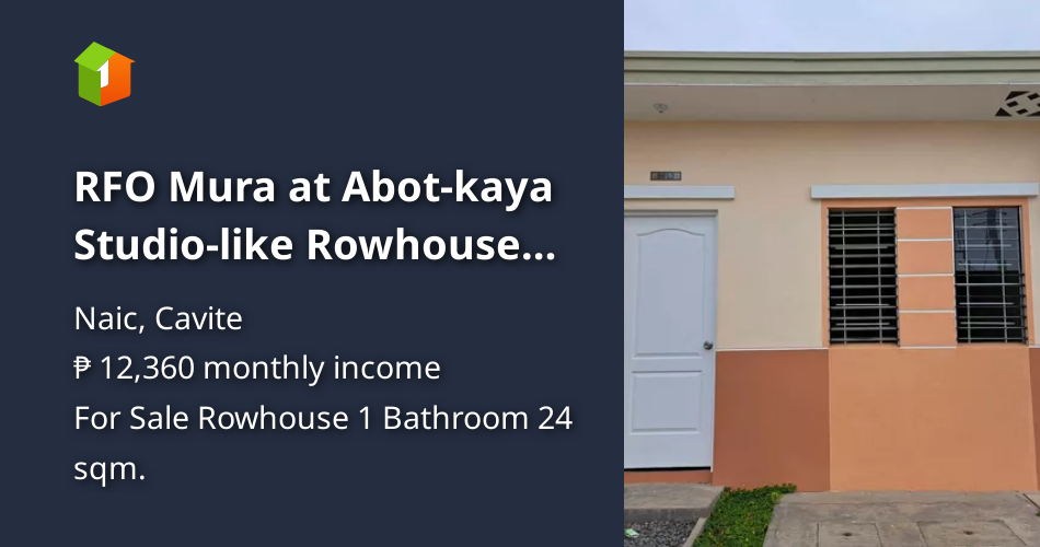 RFO Mura at Abot-kaya Studio-like Rowhouse For Sale in Kaia Plus Homes ...