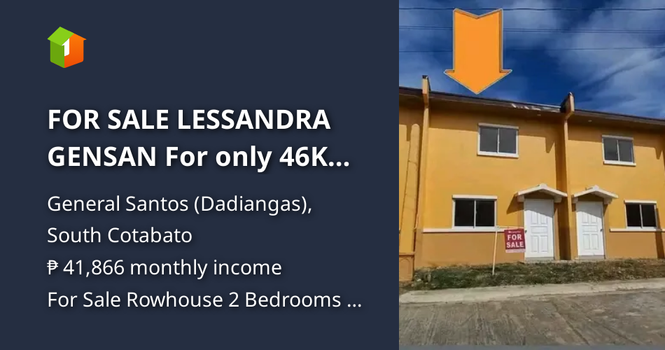 FOR SALE LESSANDRA GENSAN For only 46K lang TOTAL CASH OUT [Houses and ...