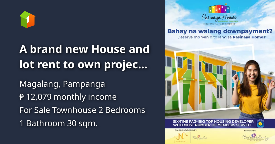 A brand new House and lot rent to own project thru pag ibig Financing ...