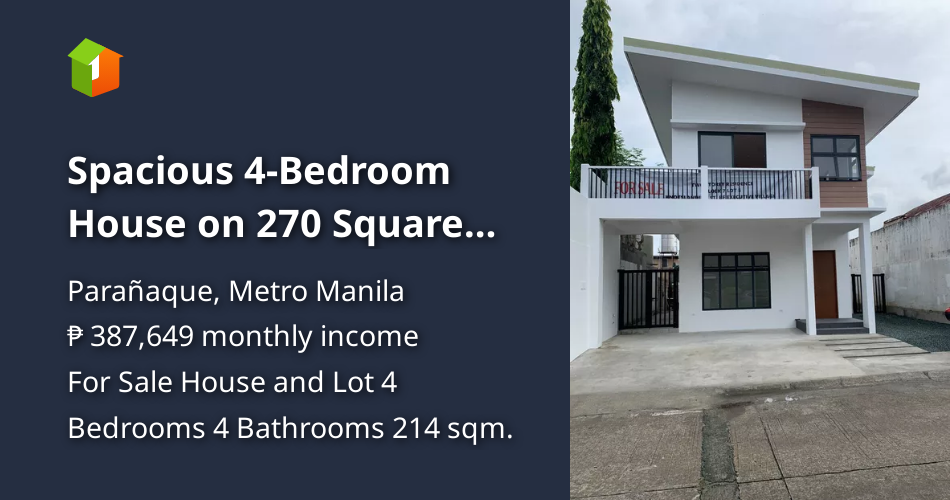 Spacious 4-Bedroom House on 270 Square Meter Lot in Paranaque [Houses ...