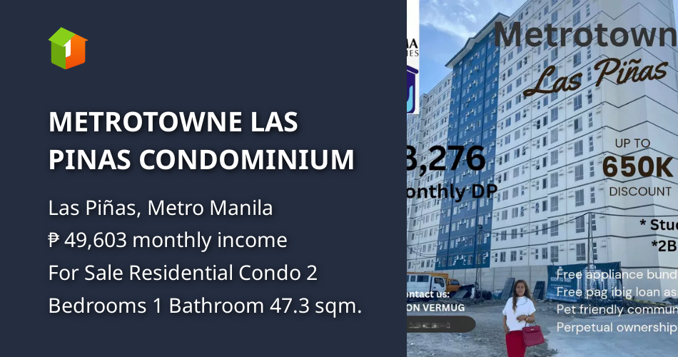 METROTOWNE LAS PINAS CONDOMINIUM [Condos 🏙️] (March 2024) in Las Piñas, Metro Manila for sale