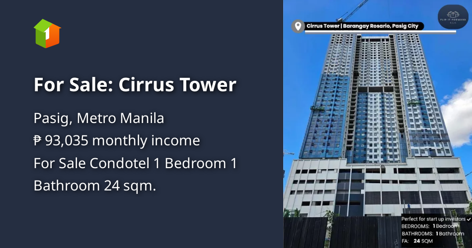 For Sale: Cirrus Tower [Condos 🏙️] (August 2025) in Pasig, Metro Manila ...