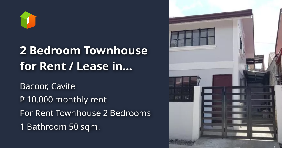 2 Bedroom Townhouse for Rent / Lease in Bacoor City [Houses and Lots 🏘️ ...