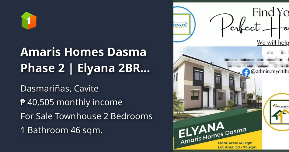 Amaris Homes Dasma Phase 2 | Elyana 2BR Townhouse | RFO & Non-RFO unit ...