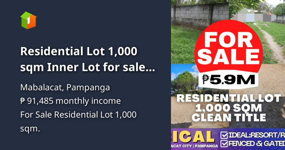Residential Lot 1,000 sqm Inner Lot for sale in Mabalacat Pampanga ...