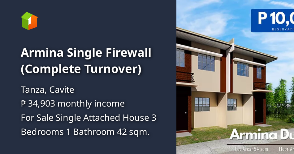 Armina Single Firewall (Complete Turnover) [Houses and Lots 🏘️ ...
