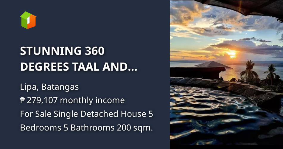 STUNNING 360 DEGREES TAAL AND SUNSET VIEW VILLA FOR SALE IN BATANGAS ...