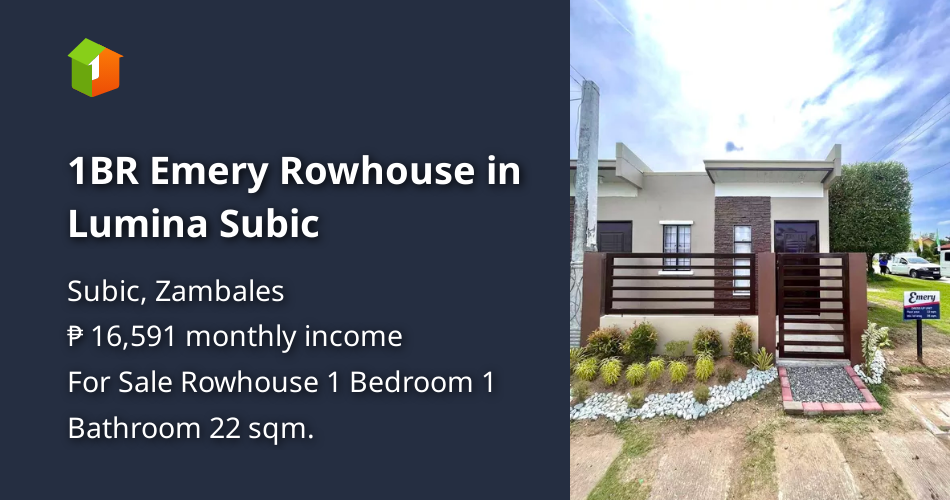 1BR Emery Rowhouse in Lumina Subic [Houses and Lots 🏘️] (August 2023 ...