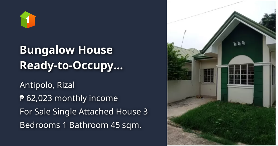 Bungalow House Ready-to-Occupy GRAND MONACO CASA MIA ANTIPOLO [Houses ...