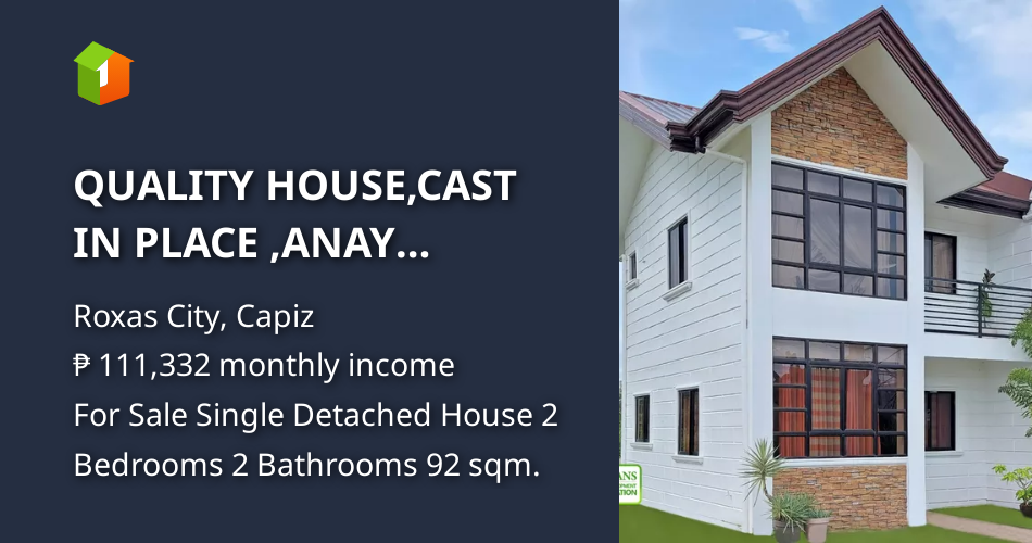 QUALITY HOUSE,CAST IN PLACE ,ANAY PROOF,WATER PROOF & SOUND PROOF ...