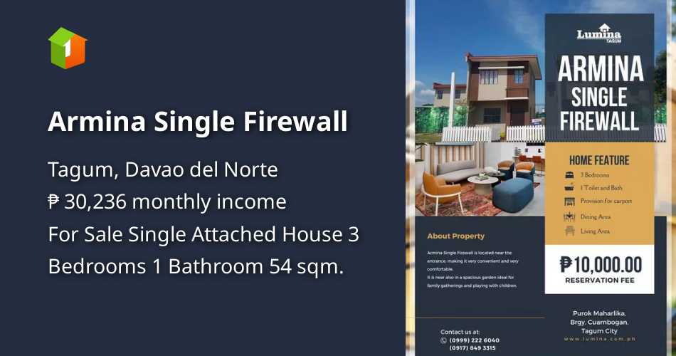 Armina Single Firewall [Houses and Lots 🏘️] (December 2021) in Tagum ...