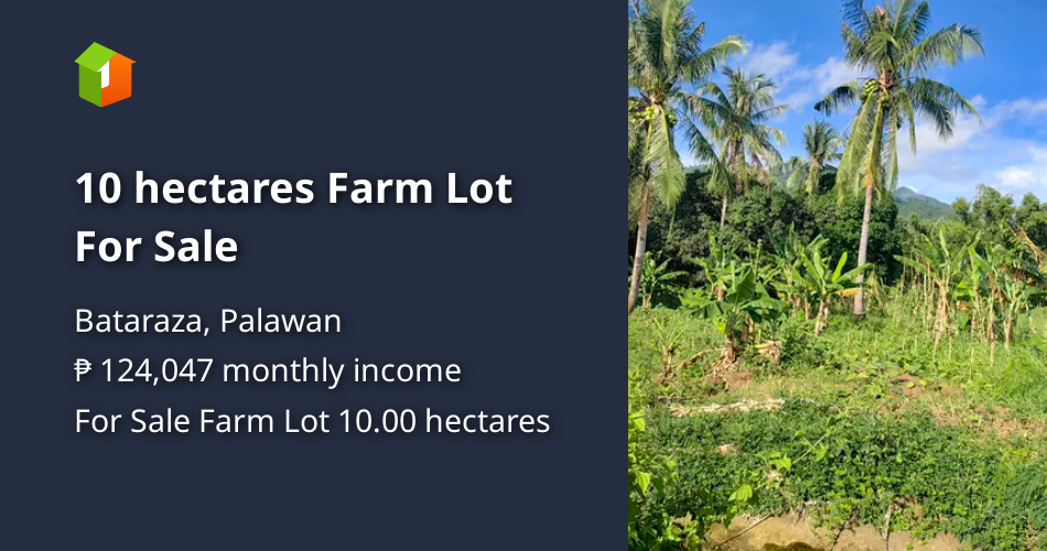 10 hectares Farm Lot For Sale [Lots 🚜] (March 2026) in Bataraza ...