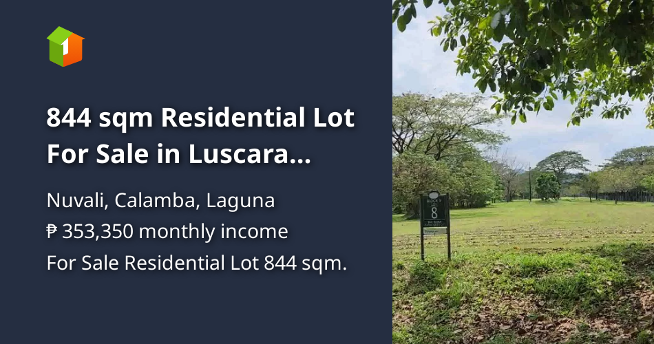 844 sqm Residential Lot For Sale in Luscara Nuvali Calamba Laguna [Lots ...