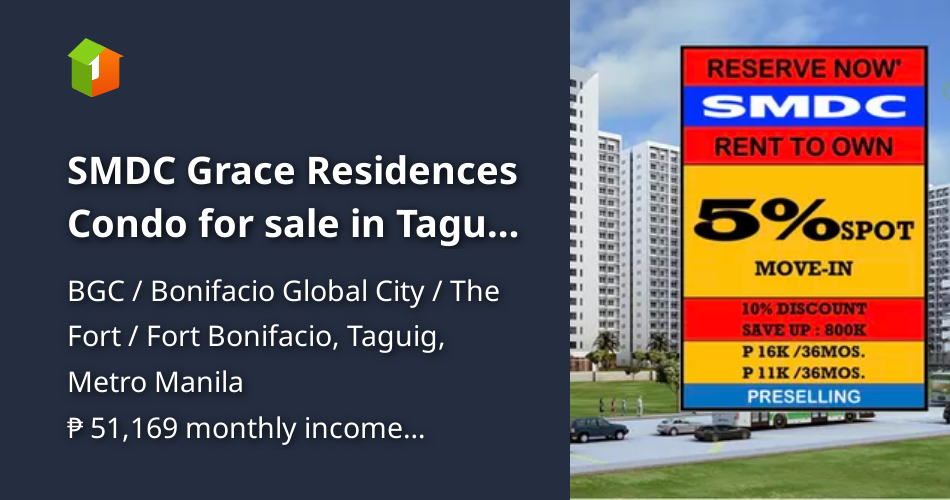 SMDC Grace Residences Condo for sale in Taguig City levi Mariano Ave ...