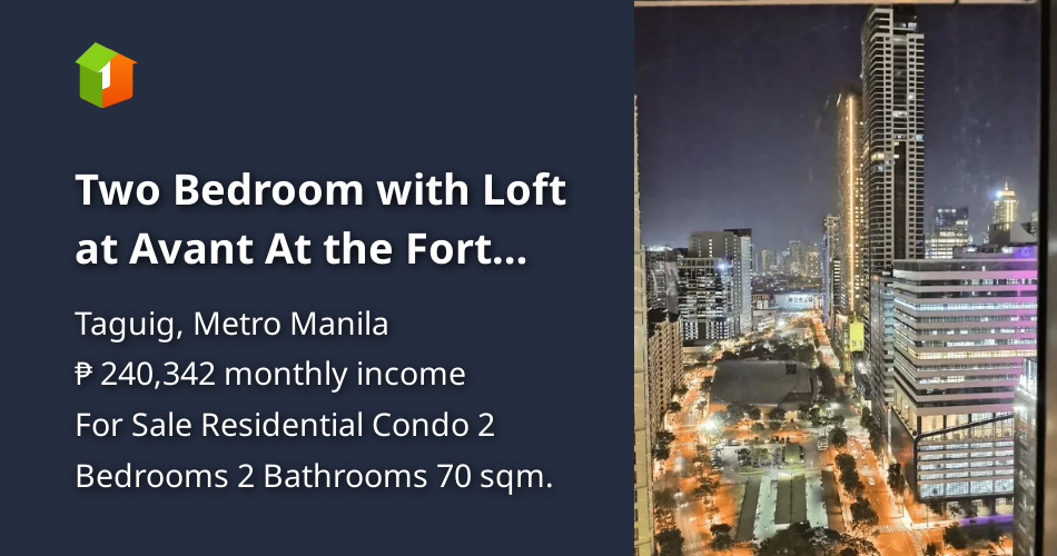 Two Bedroom with Loft at Avant At the Fort Condominium in Taguig ...